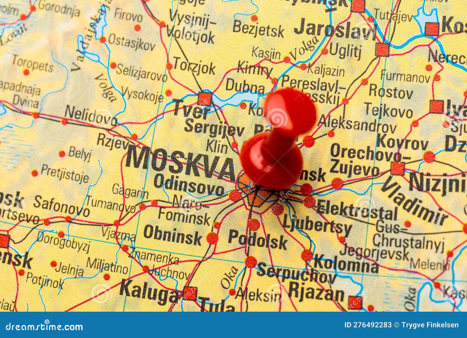Red Map Pin on a Map of Moscow.. Stock Image - Image of color, trip ...