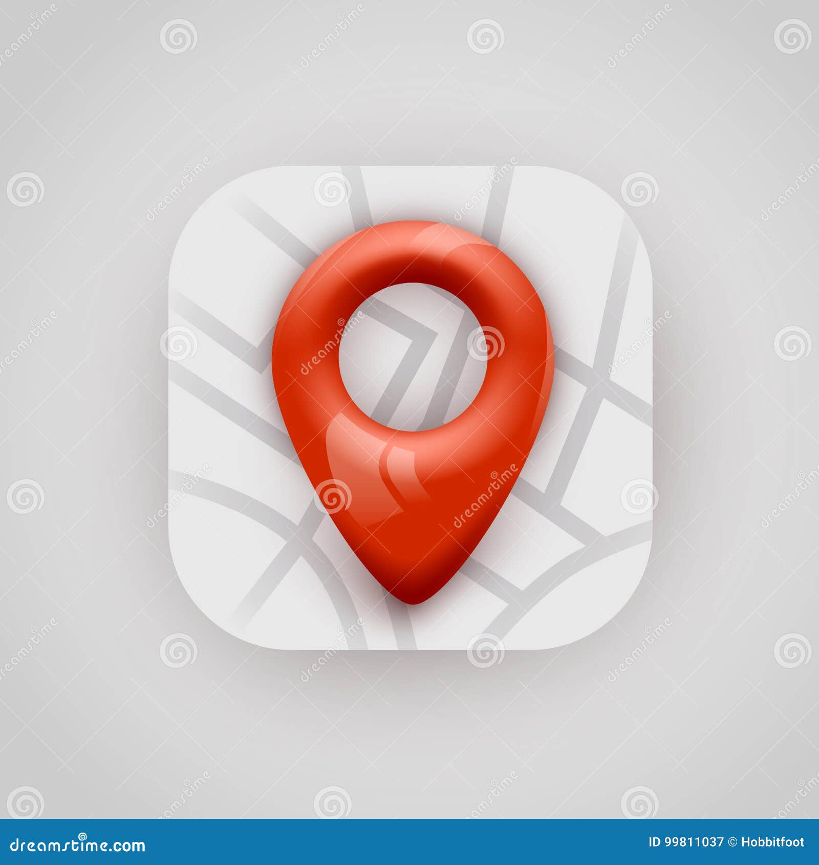 Red Map Pin Pointer on Map. Modern App Icon Stock Vector - Illustration ...