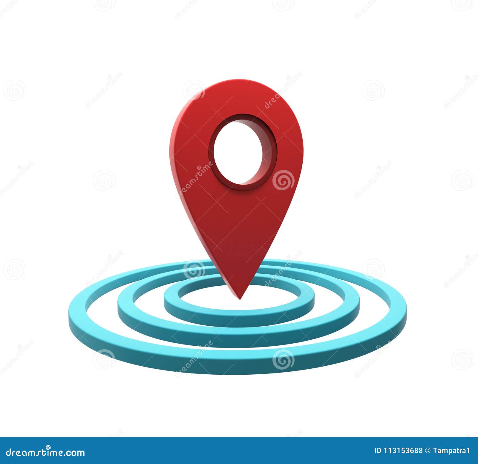 Red Map Pin and Signal Symbol Isolated on White Background Stock ...