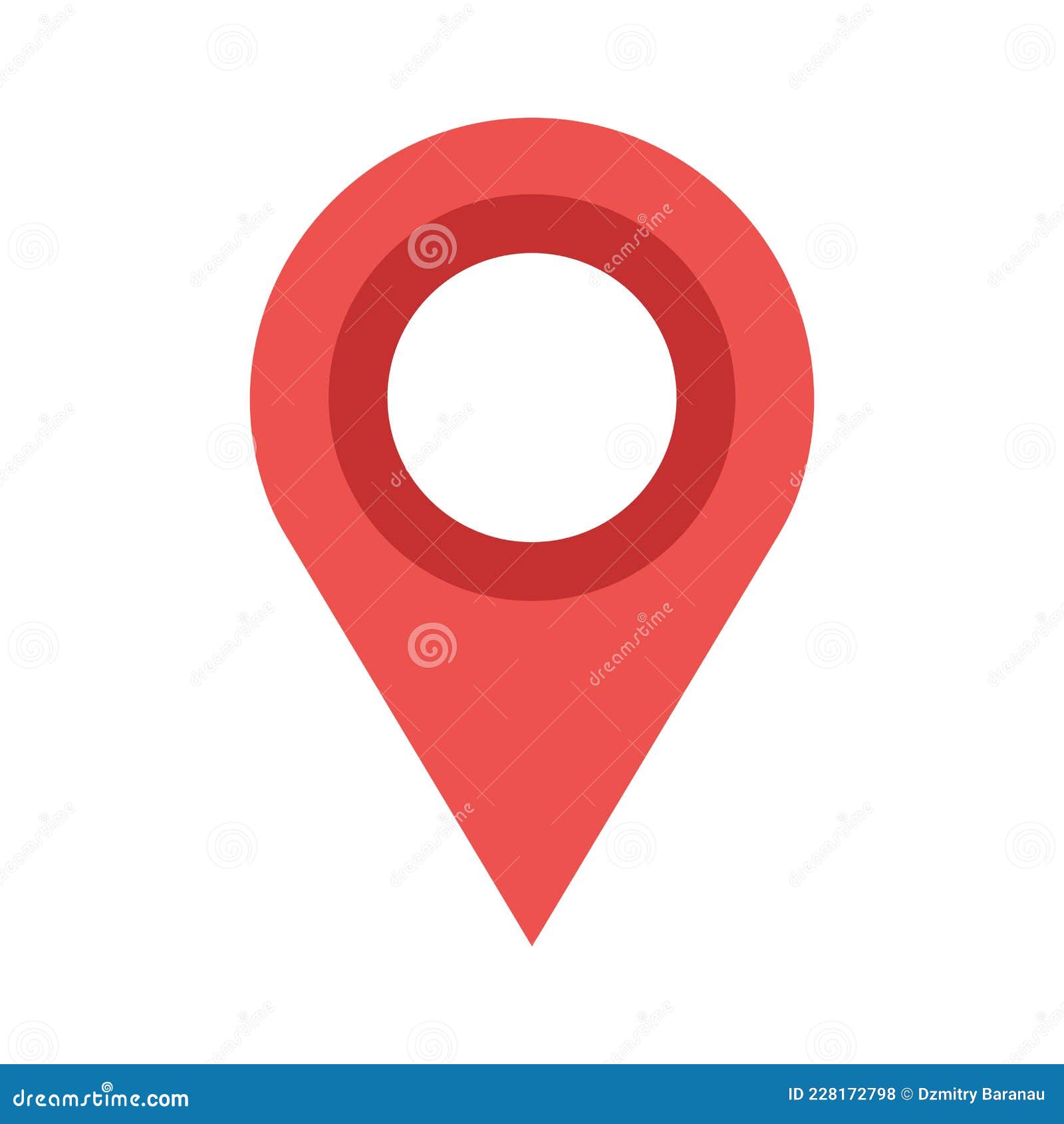 Red Map Pin Vector Illustration Icon Isolated White Button Element ...