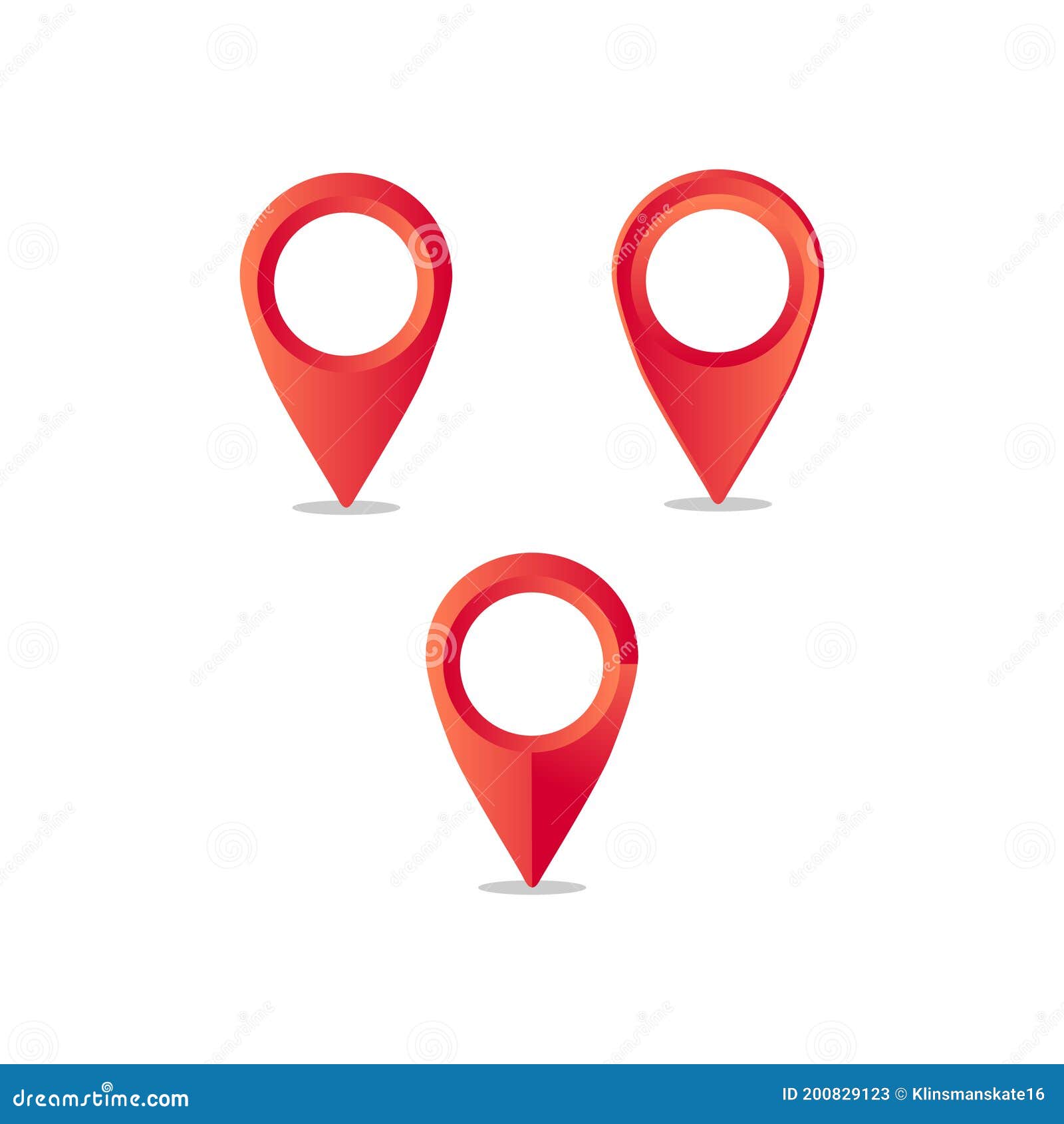 Red Map Pins Set Isolated on White Background Stock Illustration ...