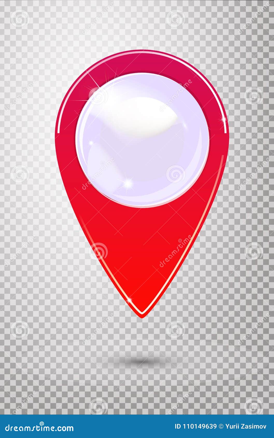 Red Map Pointer with Blank Center Isolated on Transparent Background Stock Vector - Illustration ...