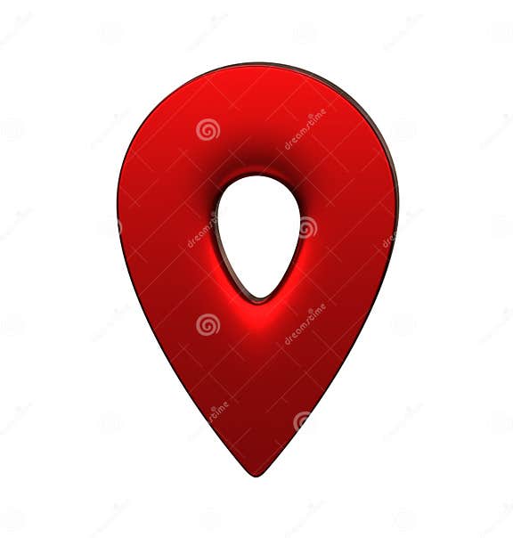 Red Map Pointer 3d Pin. Location Symbol Isolated on White Background. Web Location Point ...