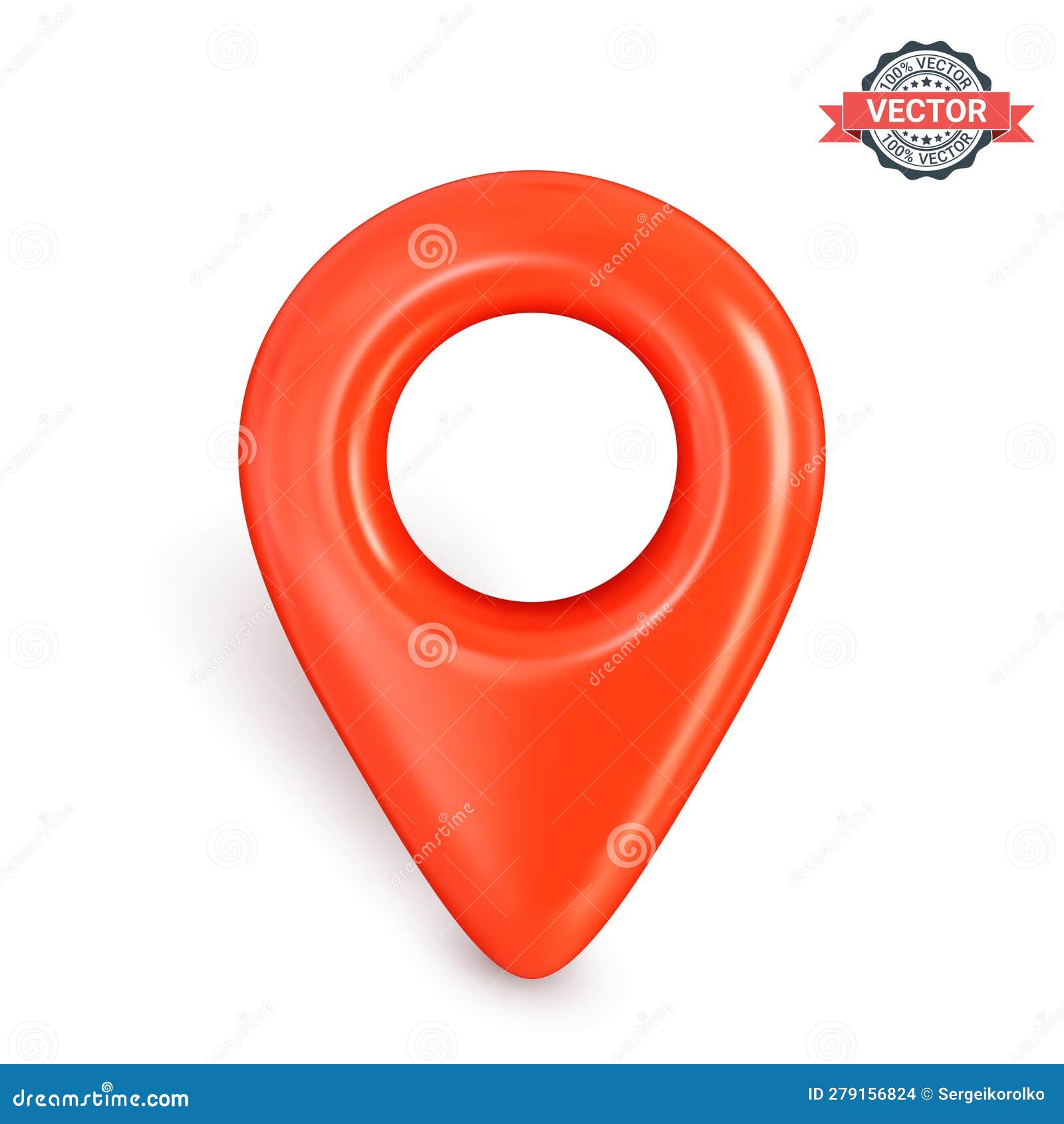 Red Map Pointer or GPS Location Icon, Front View. Information Sign ...