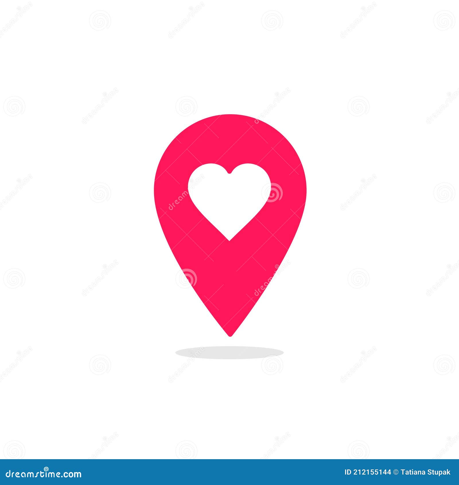 Red Map Pointer Heart Icon. GPS Location Symbol. Web Pointer - Heart ...