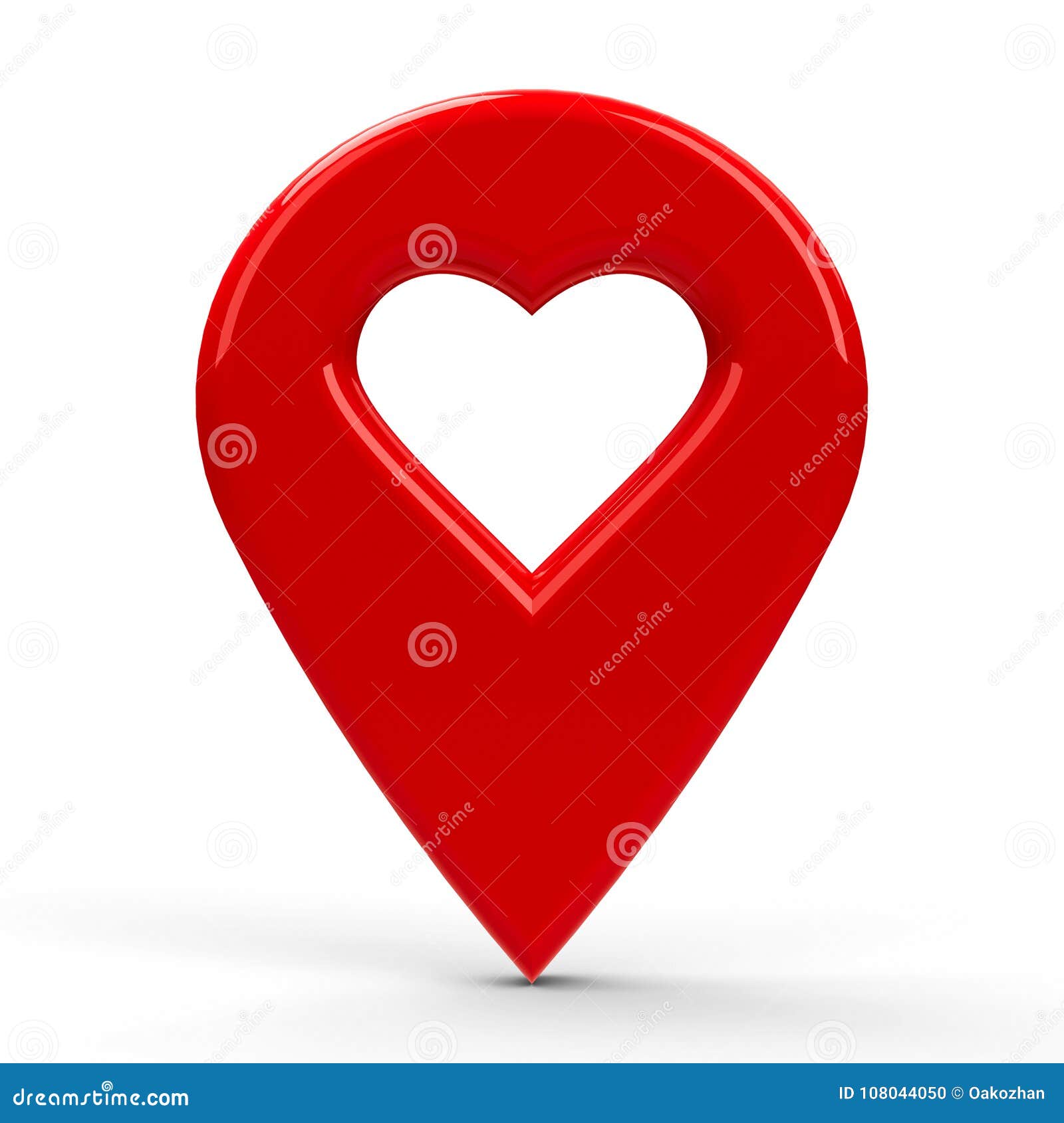 Red map pointer with heart stock illustration. Illustration of location ...