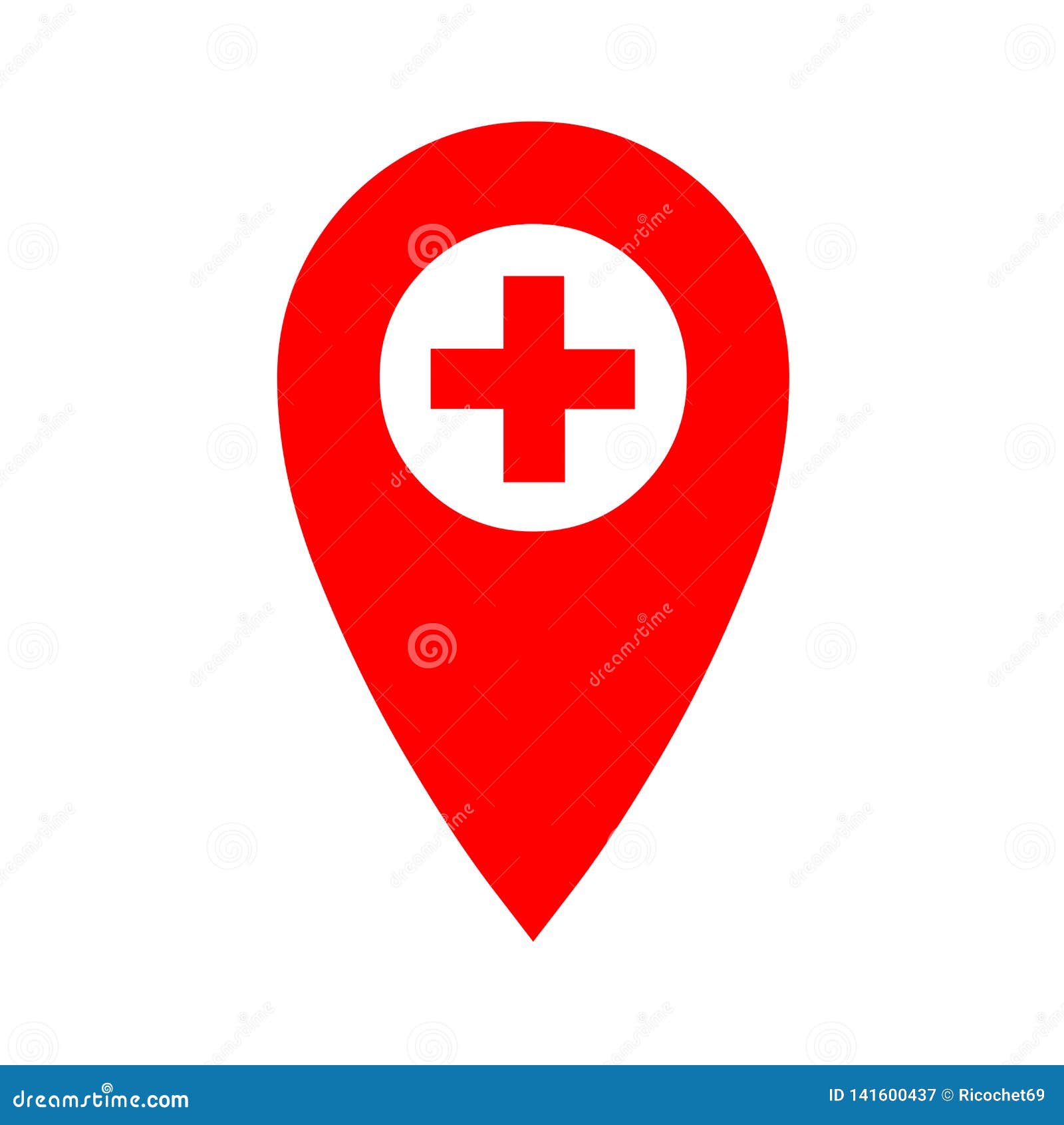 Red Map Pointer with Hospital Sign Editorial Photography - Illustration ...