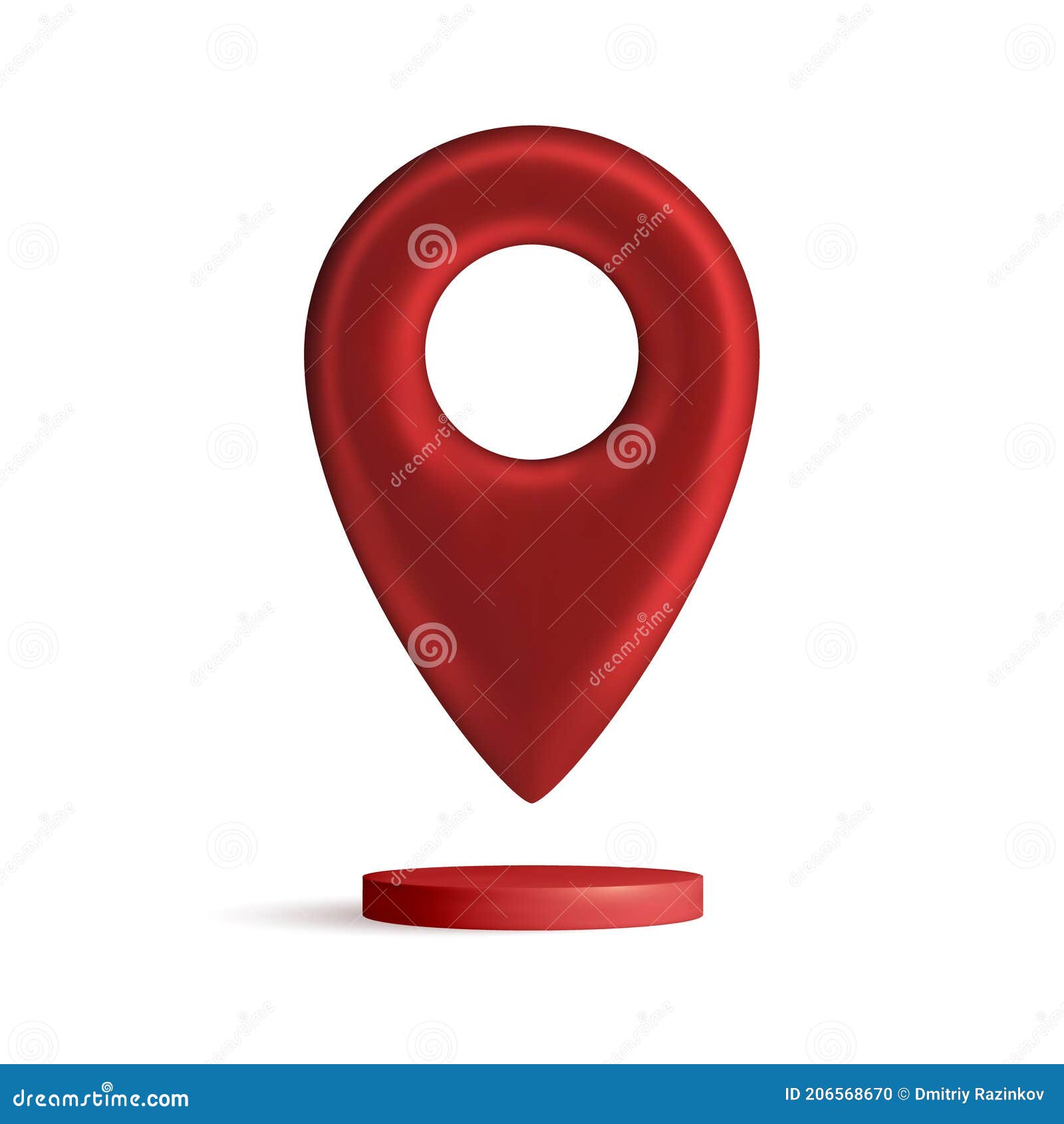 Red Map Pointer Isolated on White Background. Find Address, Location Icon Concept. GPS 3d ...