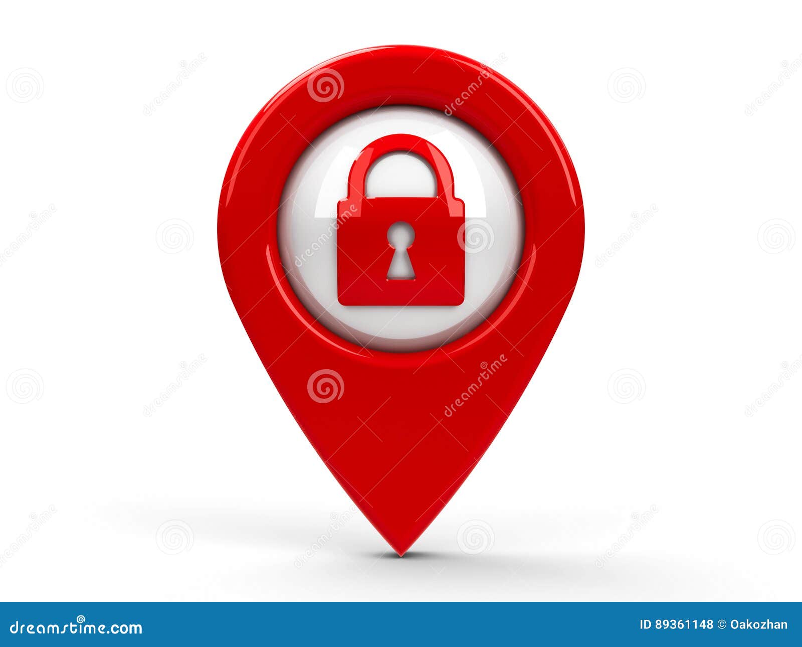 Red map pointer security stock illustration. Illustration of lock ...