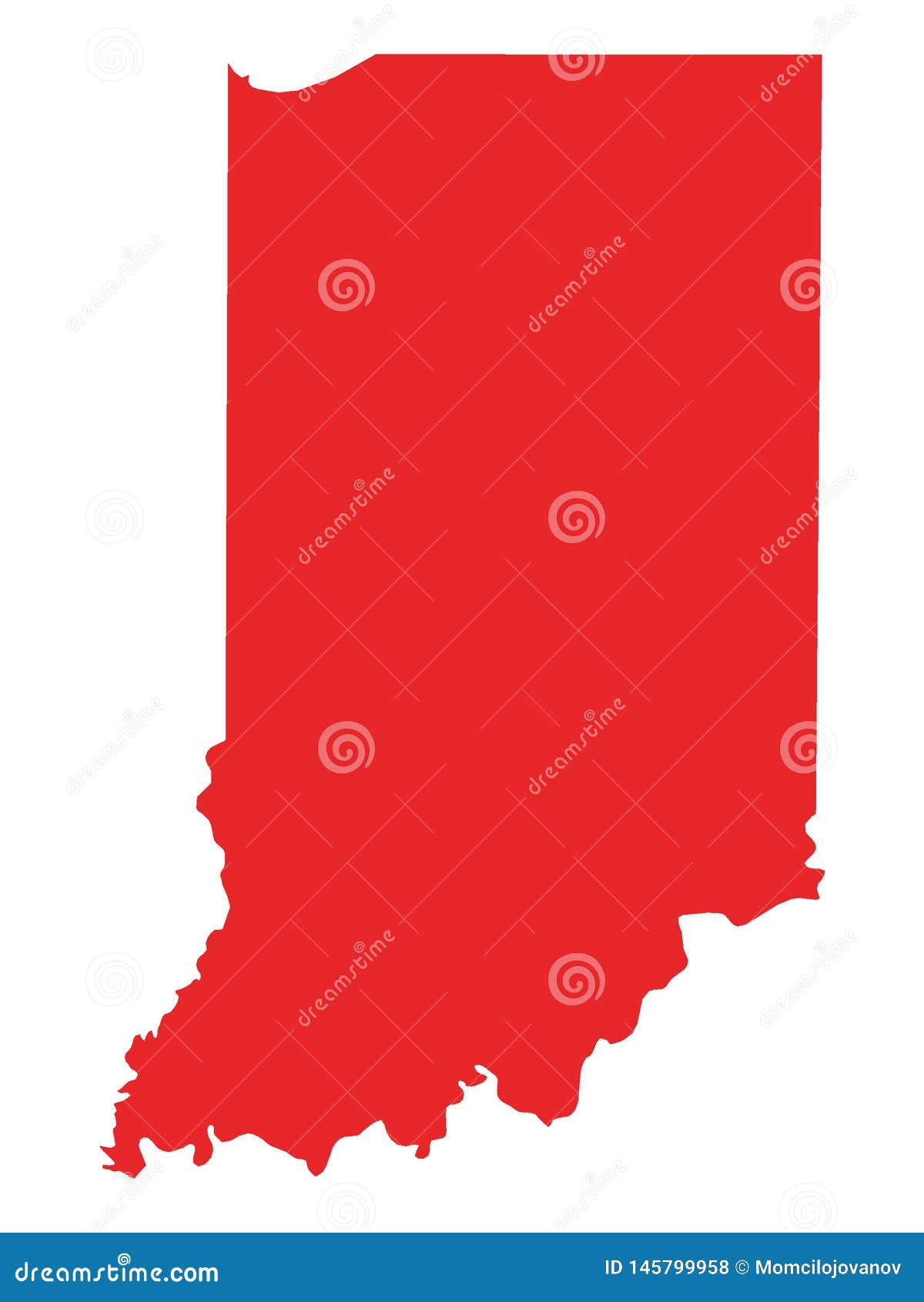 Red Map of US State of Indiana Stock Vector - Illustration of arizona ...