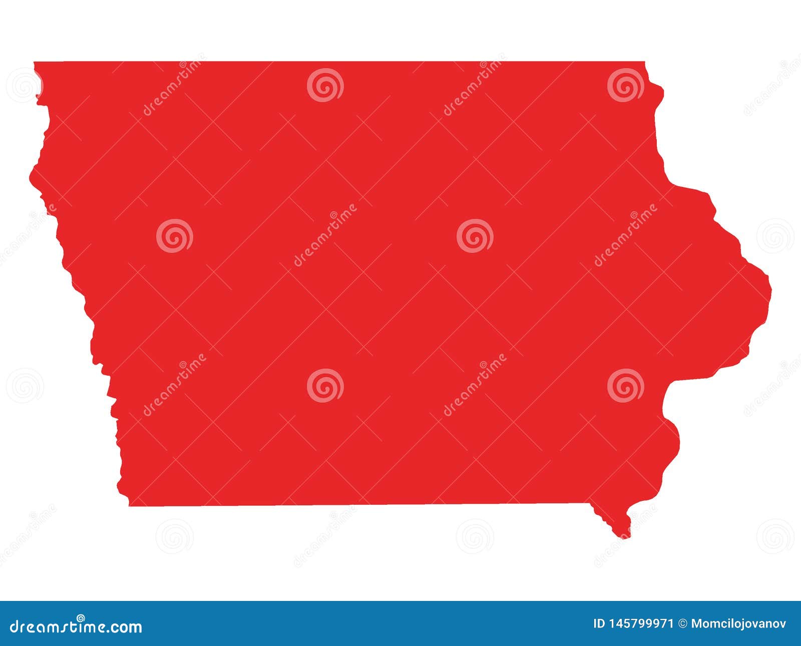 Red Map of US State of Iowa Stock Vector - Illustration of alabama ...