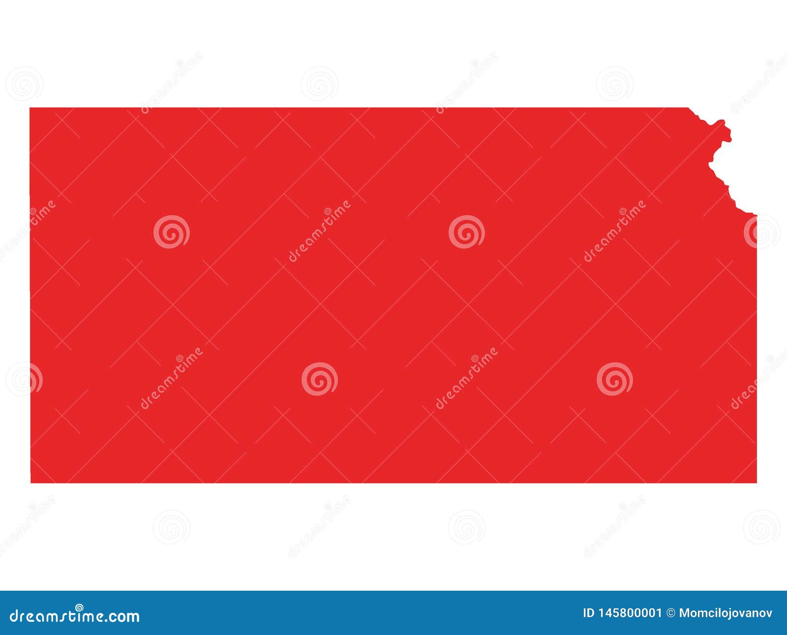 Red Map of US State of Kansas Stock Vector - Illustration of arkansas ...