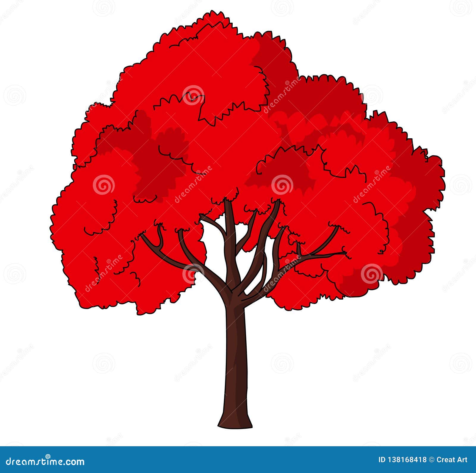 Red Maple Illustration Vector. Maple Tree Vector Stock Image Stock ...