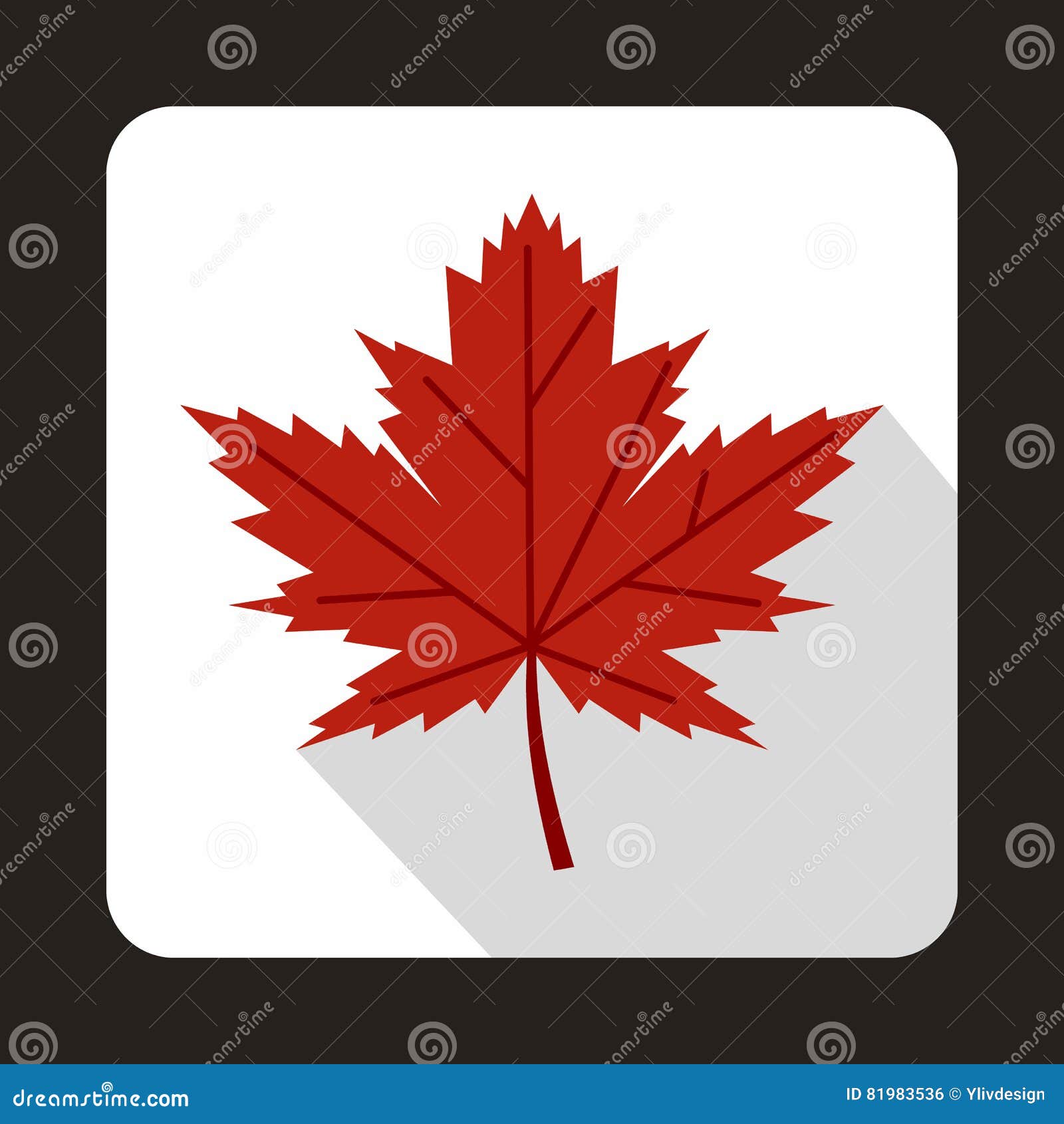 Red Maple Leaf Icon in Flat Style Stock Vector - Illustration of gold ...