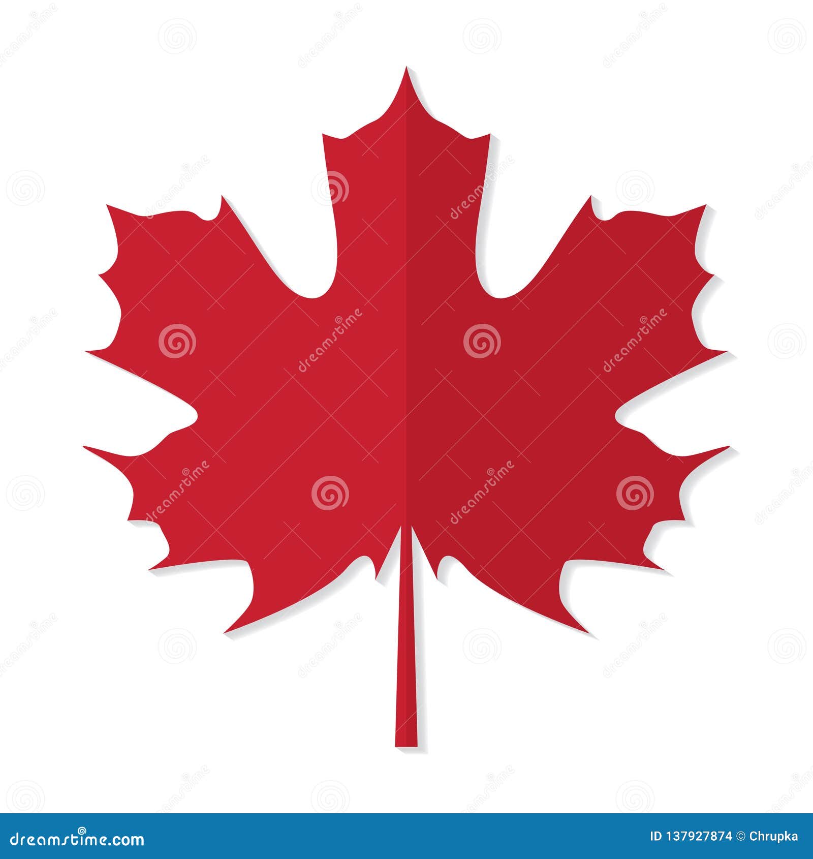 Red maple leaf icon stock vector. Illustration of garden - 137927874