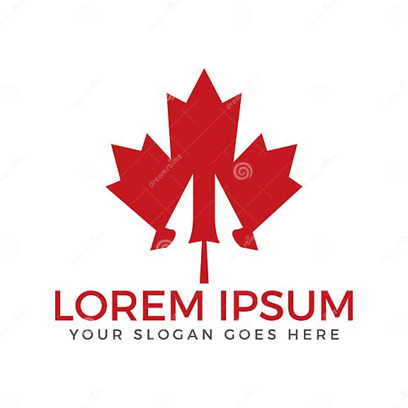 Red Maple Leaf Logo Design. Stock Vector - Illustration of isolated ...
