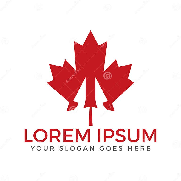 Red Maple Leaf Logo Design. Stock Vector - Illustration of isolated ...