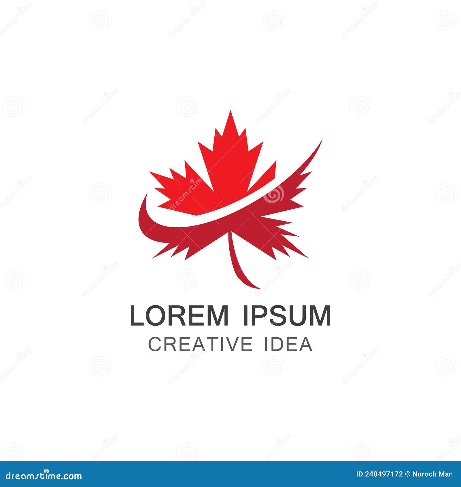 Red Maple Leaf Logo Illustration. Stock Vector - Illustration of ...