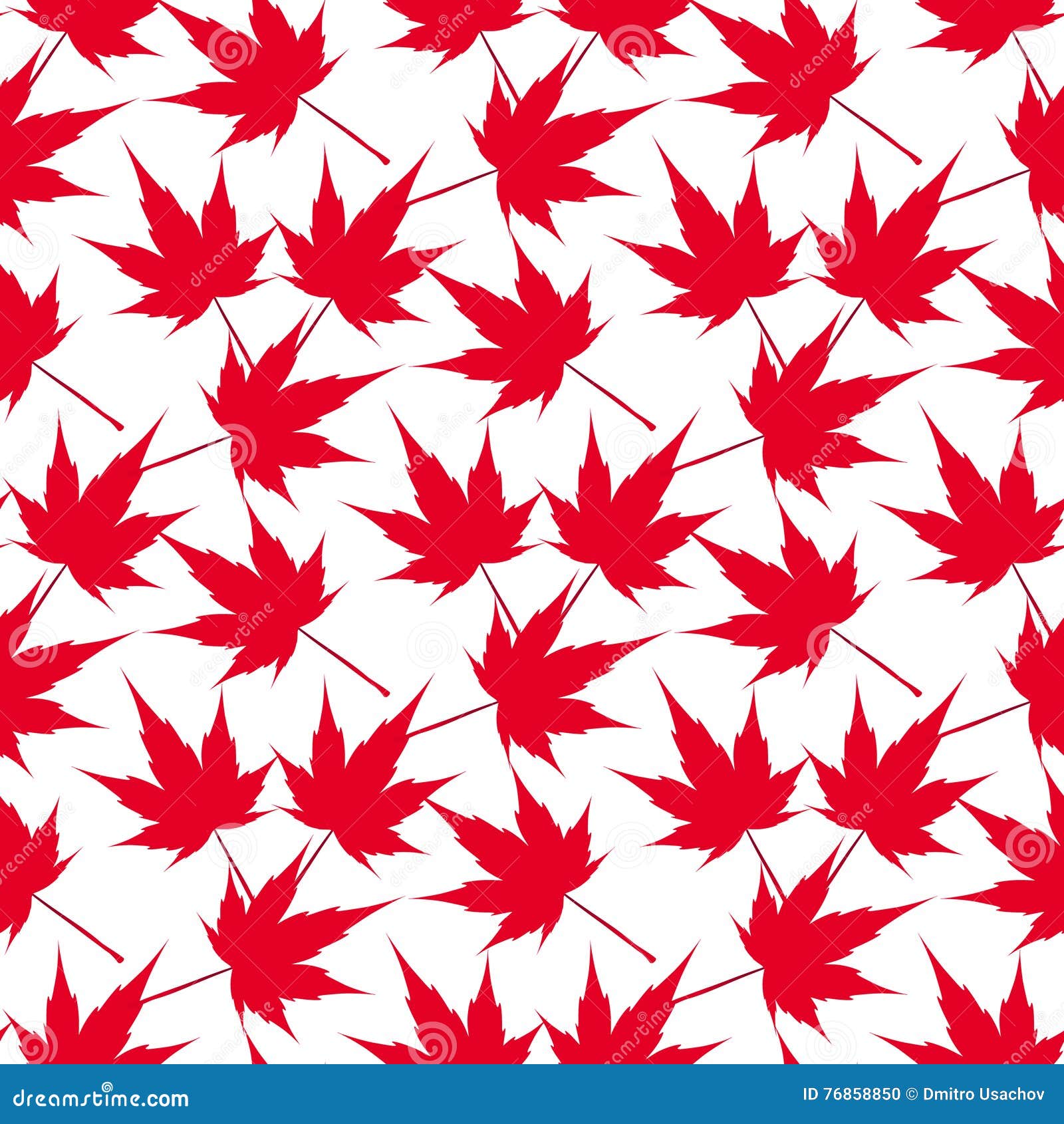 Red Maple Leaves. Seamless Pattern. Canada. Japanese Symbolism ...
