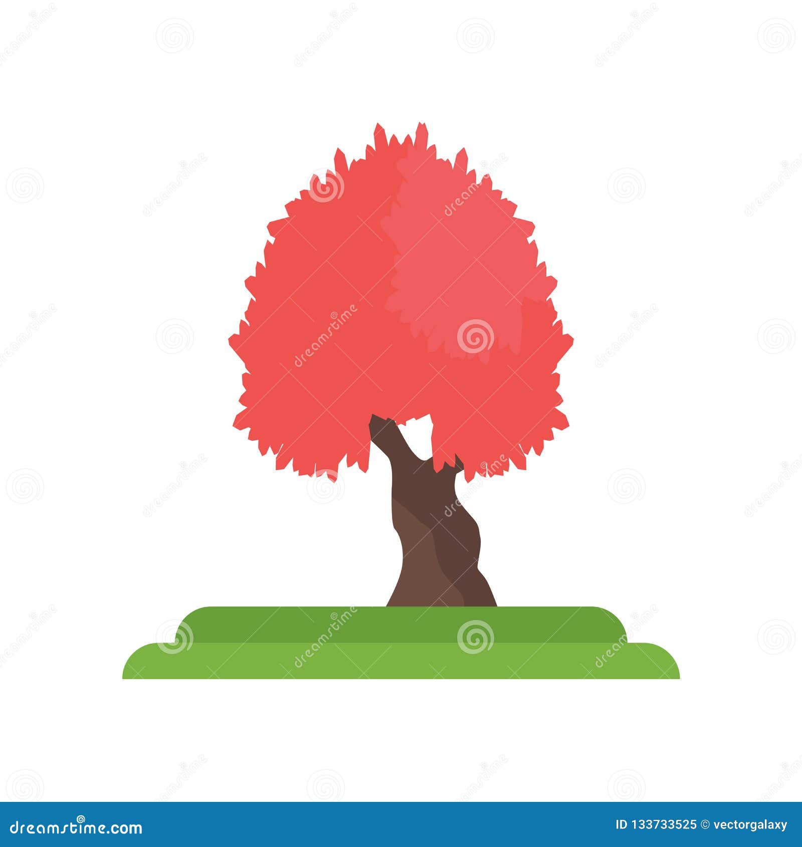 Red Maple Tree Icon Vector Sign and Symbol Isolated on White Background ...