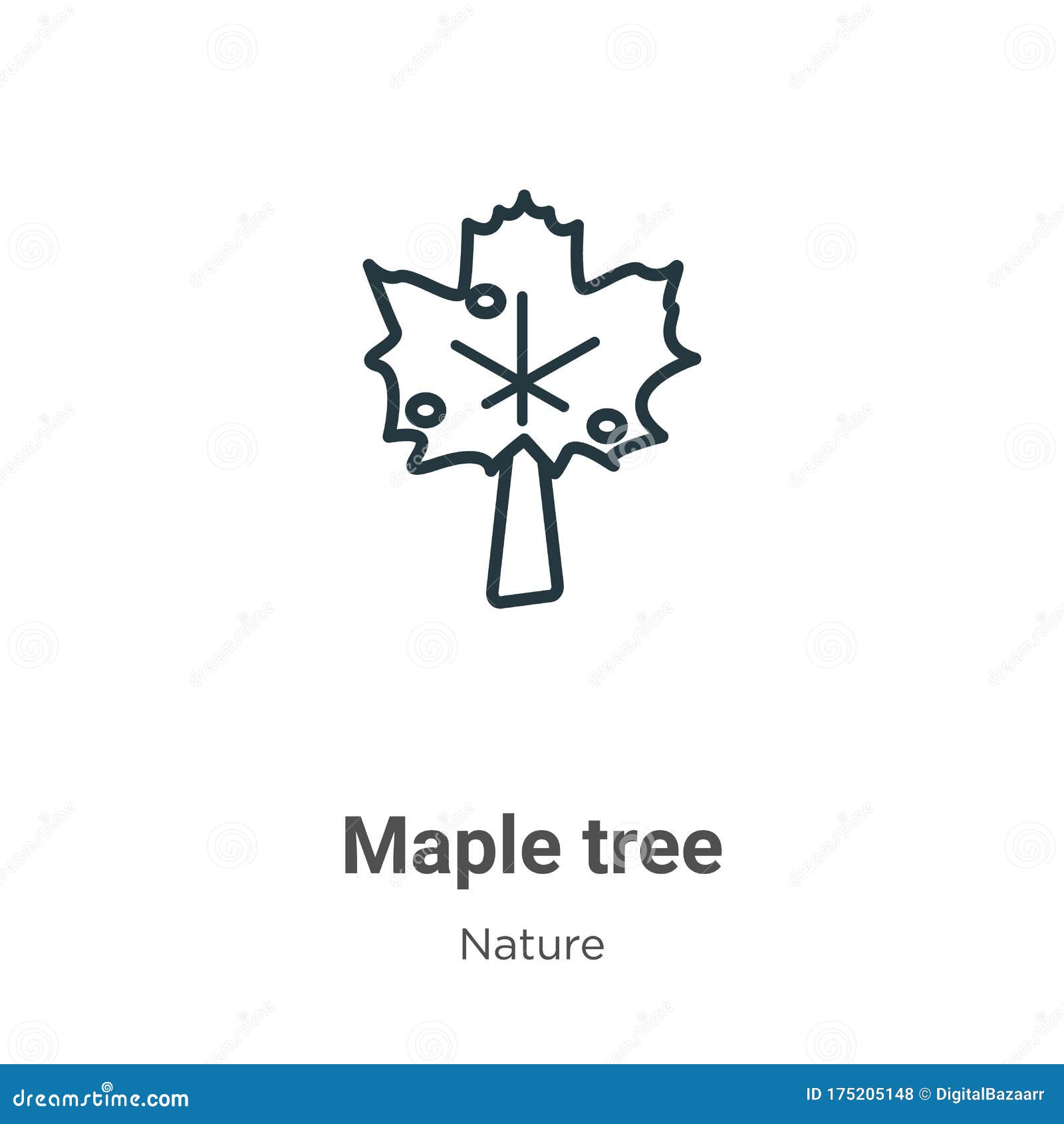 Red Maple Tree Outline Vector Icon. Thin Line Black Red Maple Tree Icon ...