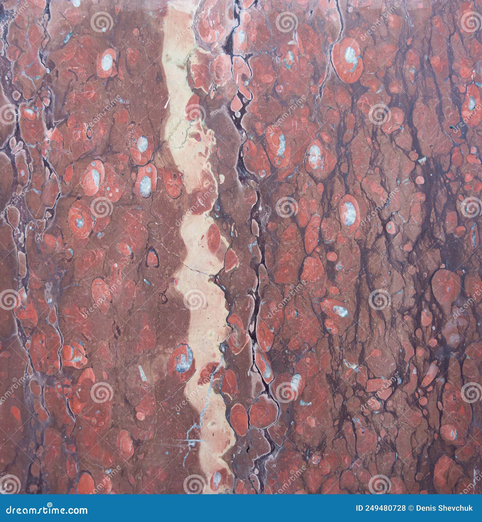 Red Marble with Large White Flecks and Vertical Veins Stock Photo ...