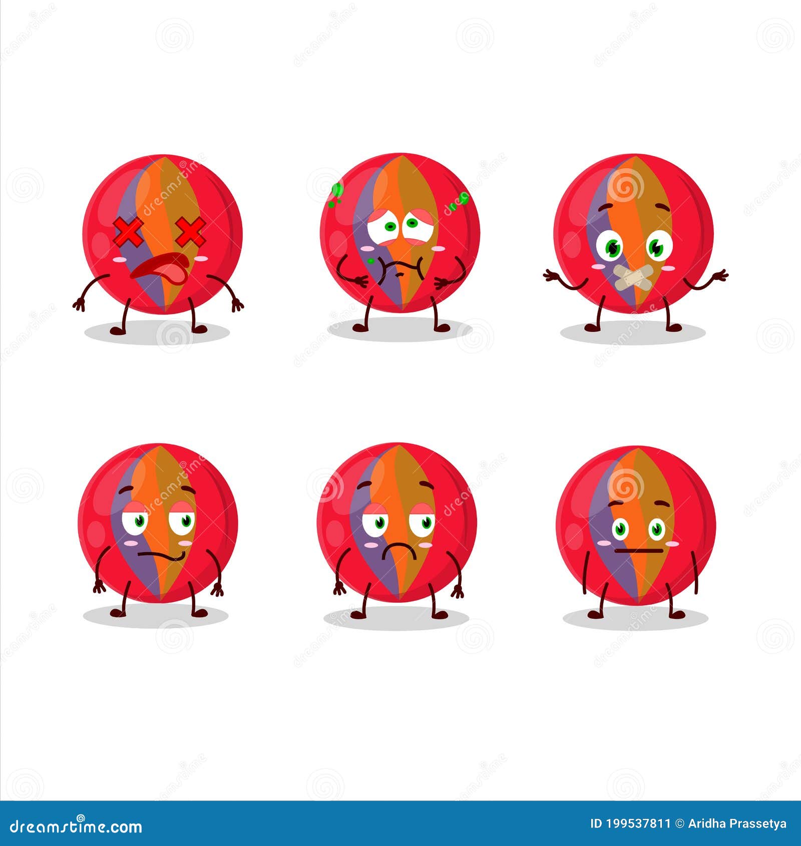 Red Marbles Cartoon Character with Nope Expression Stock Vector ...