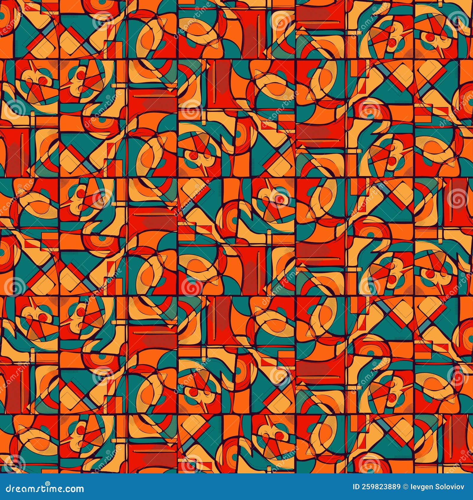 Abstract Geometric Square Seamless Background Stock Vector ...