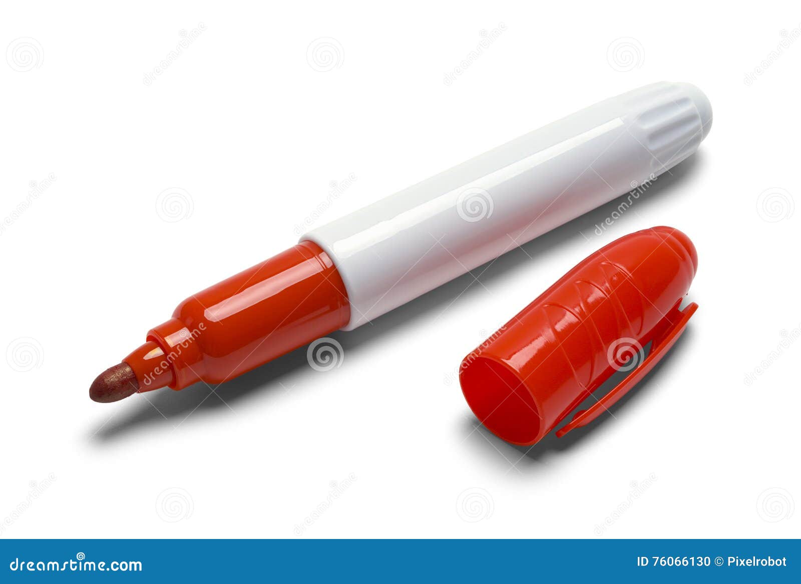 Red Marker and Cap stock photo. Image of thick, design - 76066130