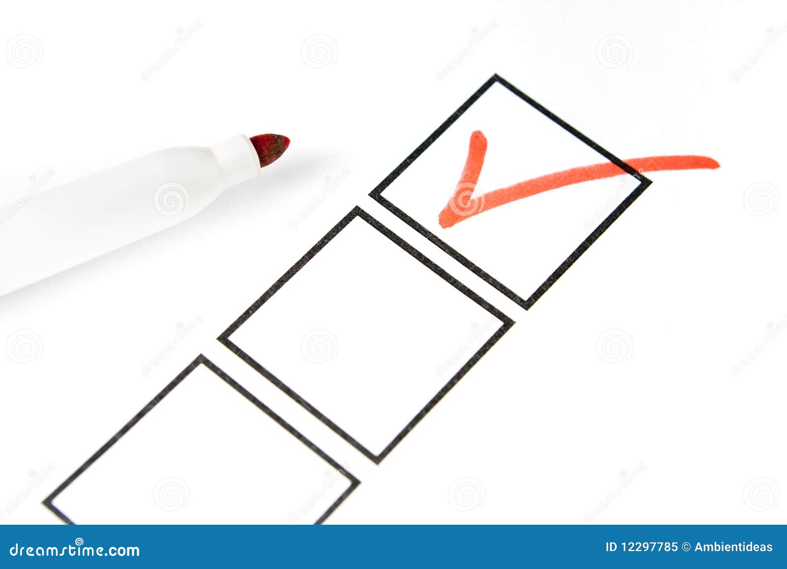 Red Marker with Check Box stock image. Image of marker - 12297785