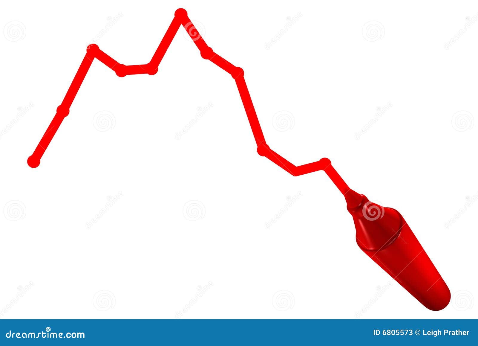 Red marker drawing chart stock illustration. Illustration of finish ...