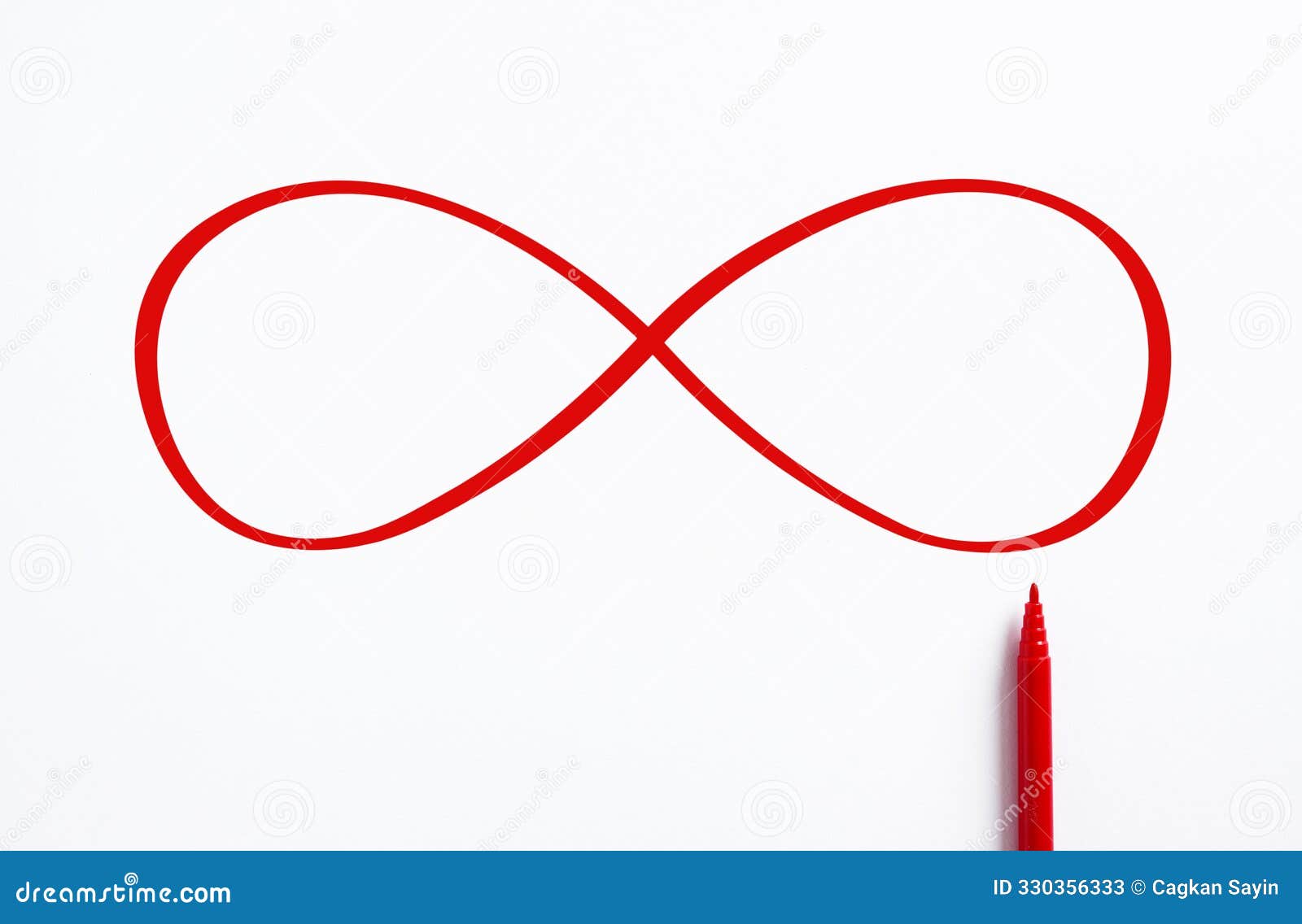 Red Marker Drawing Infinity Symbol on White Background Stock Image ...