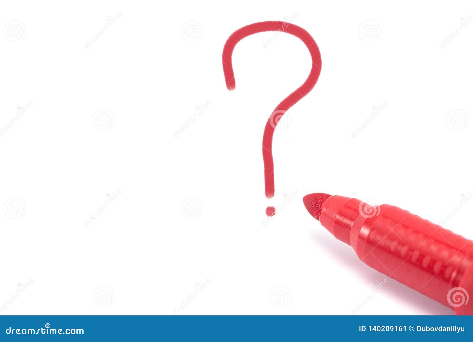 Red Marker Isolated and Question Mark Stock Image - Image of mark ...