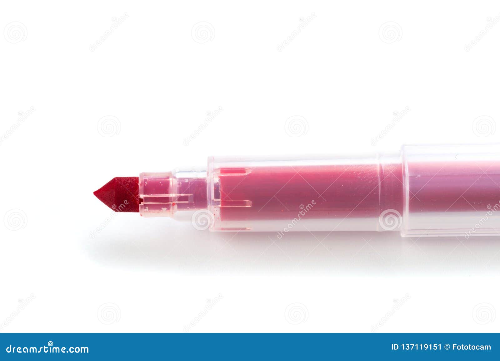 Red Marker Isolated on White Background, Close Up Stock Image - Image ...