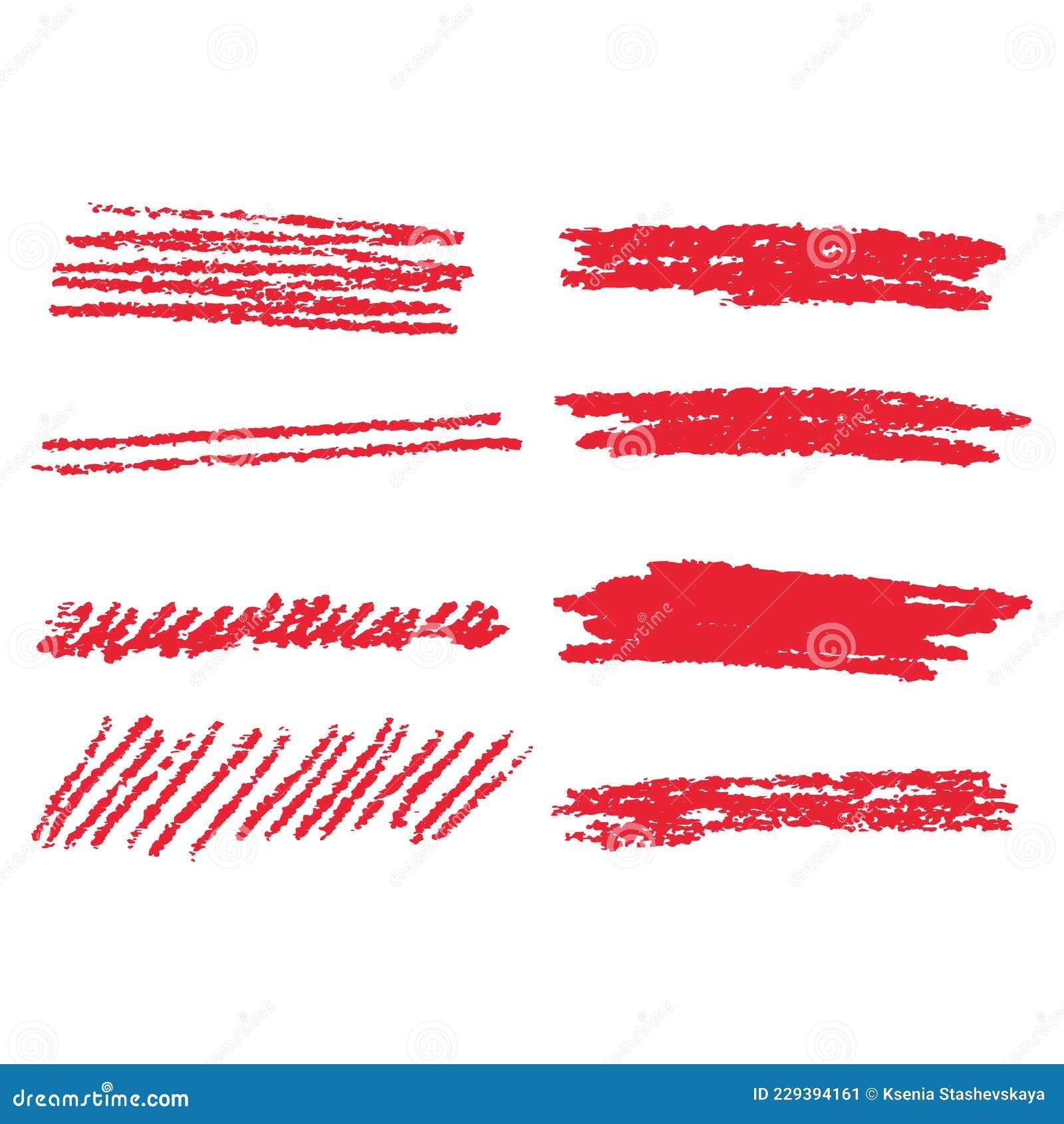Red Marker Pen Highlighter Elements. Vector Illustration Stock ...