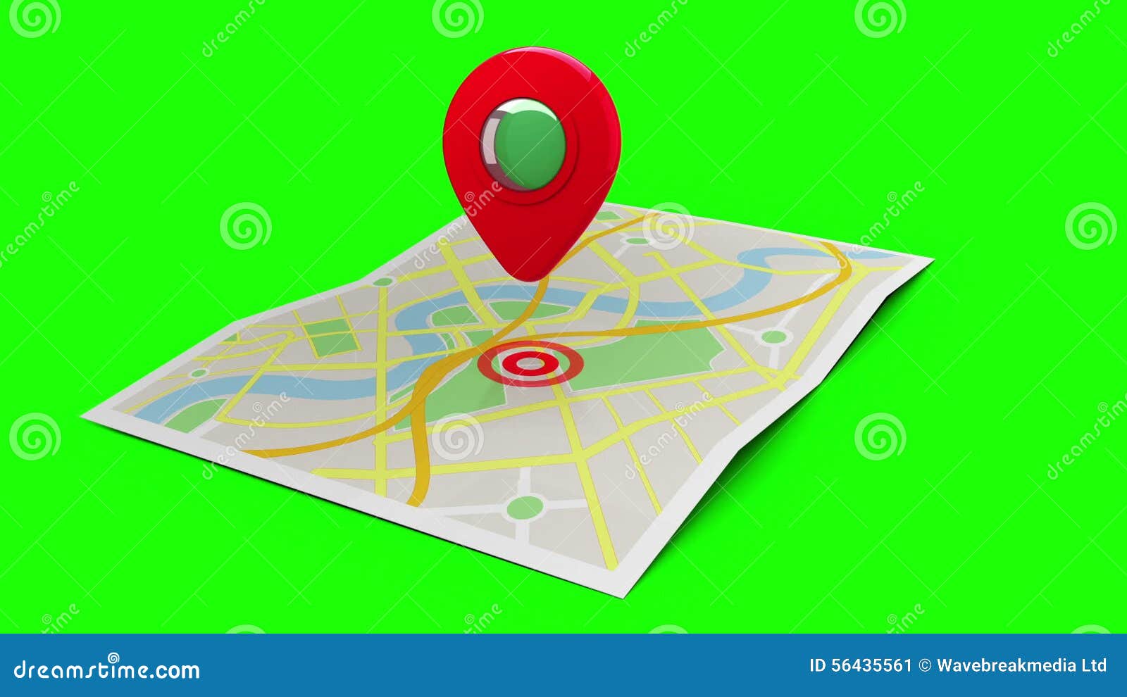 Red Marker Pointing at a Map of a Town Stock Video - Video of showing ...