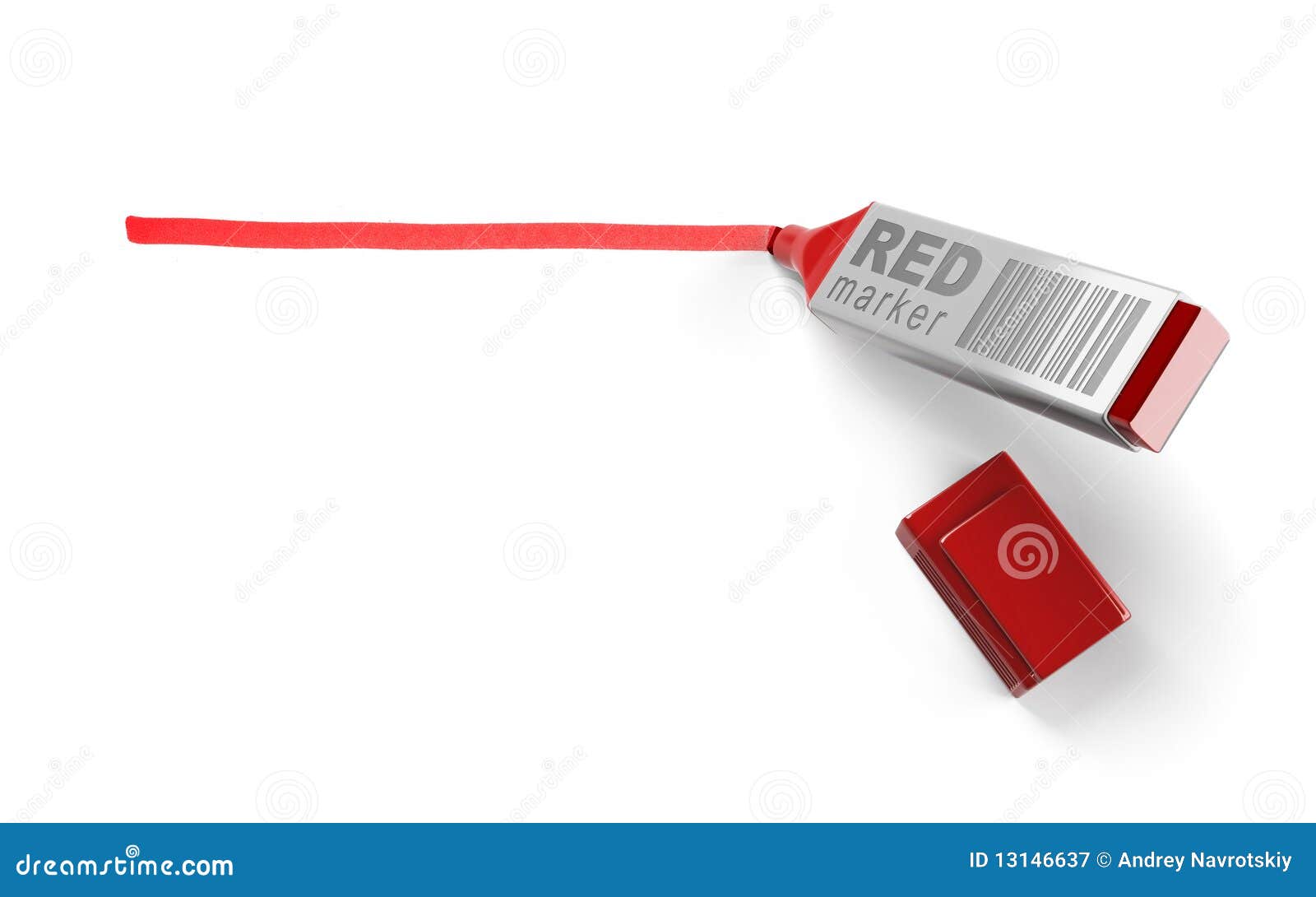 Red marker and red line stock illustration. Illustration of write ...