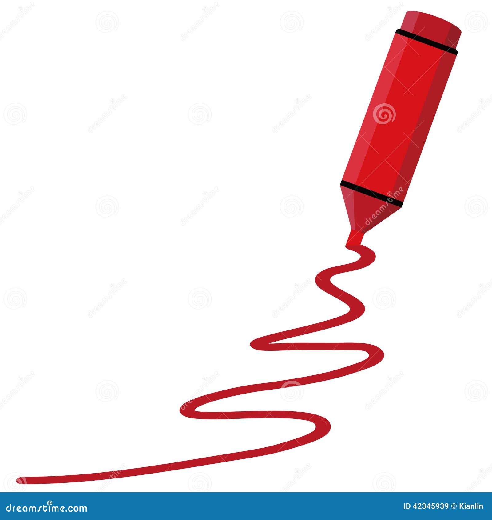 Red Marker with Scribbled Space for Text Stock Vector - Illustration of ...