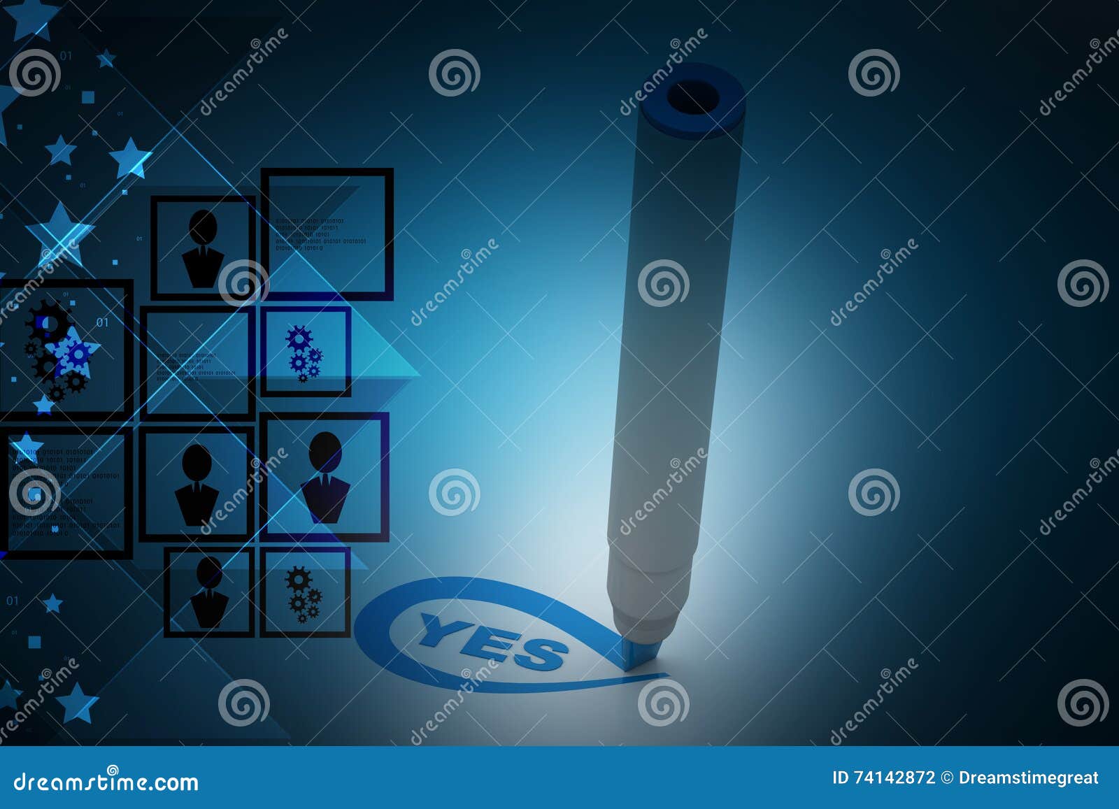 Red Marker Writing Yes Word Stock Illustration - Illustration of ...