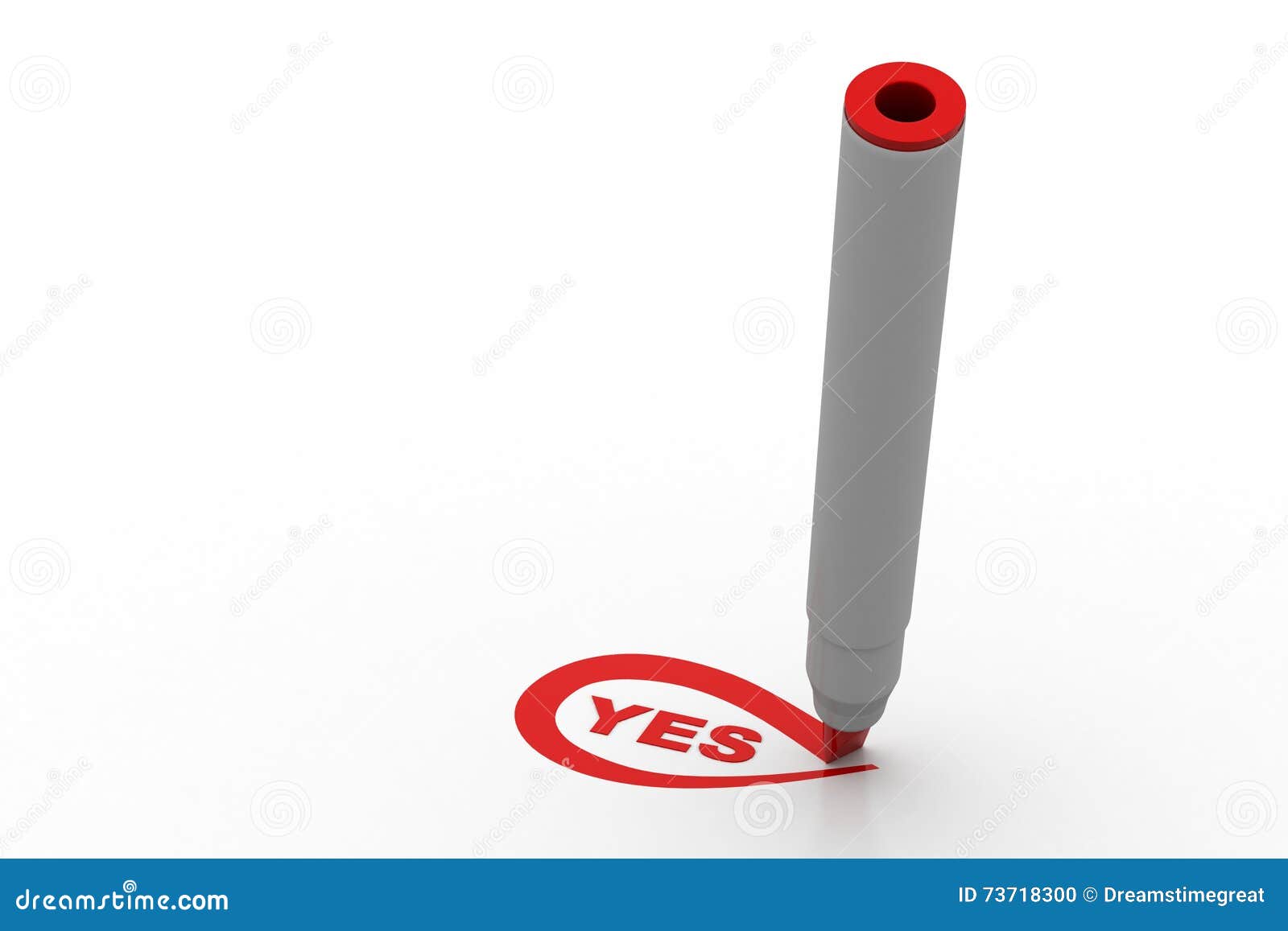 Red Marker Writing Yes Word Stock Illustration - Illustration of goal ...