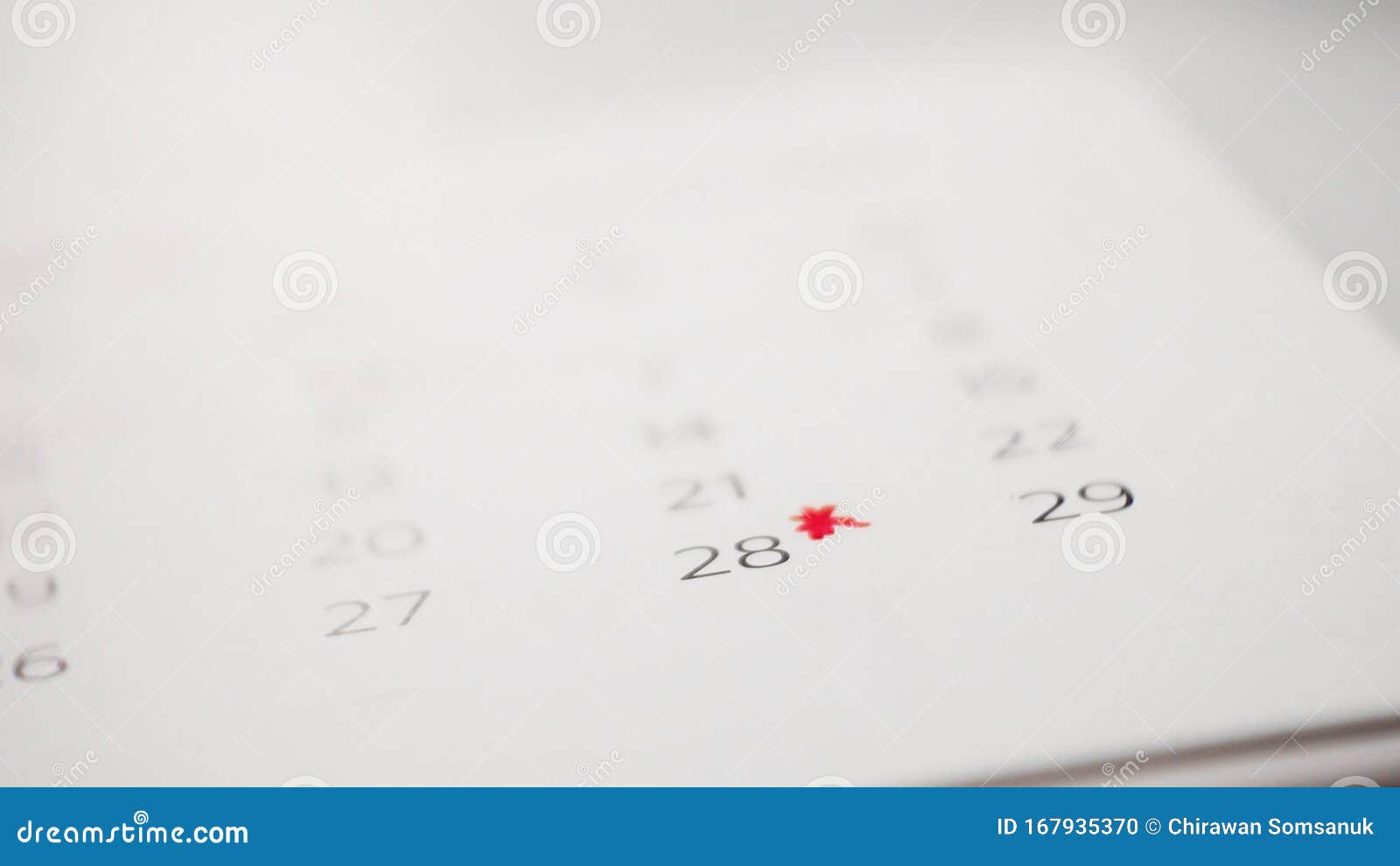 Red Marking on Calendar Page Stock Photo - Image of date, holiday ...