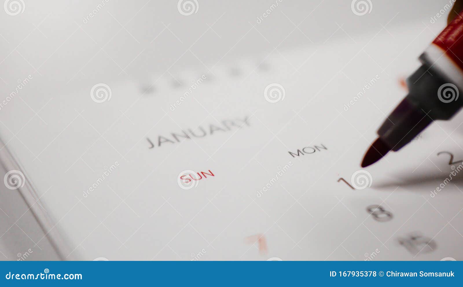Red Marking on Calendar Page Stock Photo - Image of organizer, diary ...