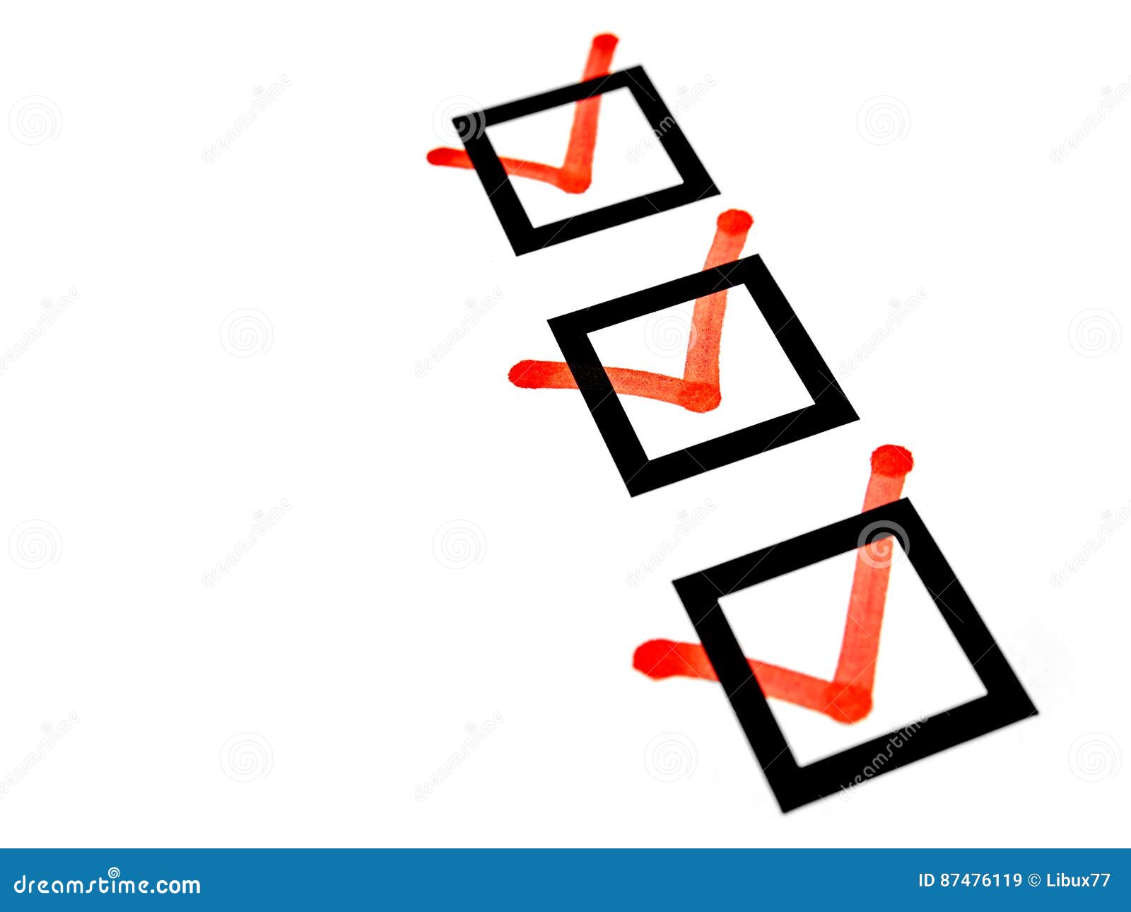 Red Marks Checkboxes Checklist Stock Image - Image of customer, closeup ...