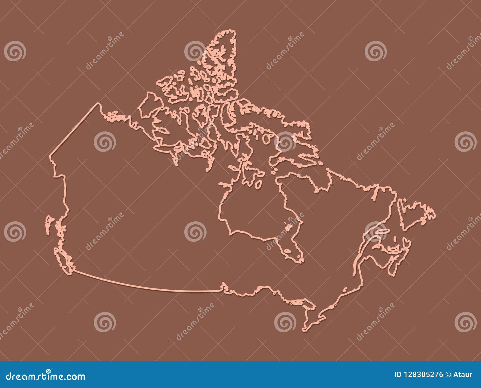 Red or Maroon Canada Map with Outlines Stock Vector - Illustration of ...