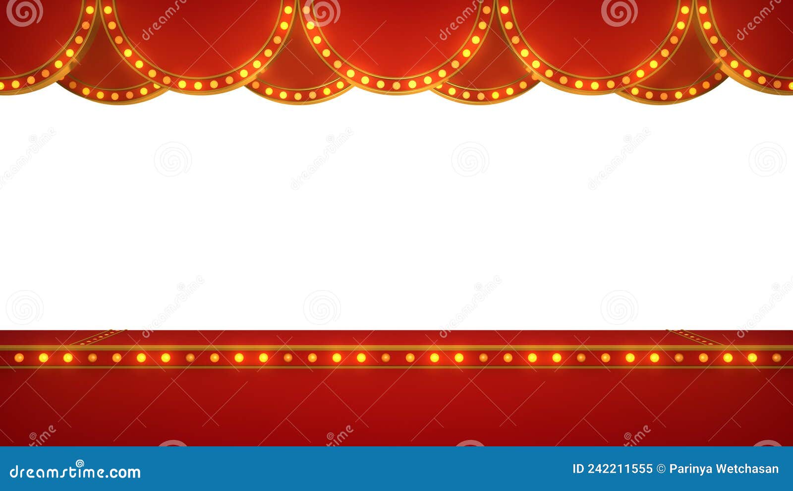 Red Marquee Light Board Sign Retro on White Background. 3d Rendering ...