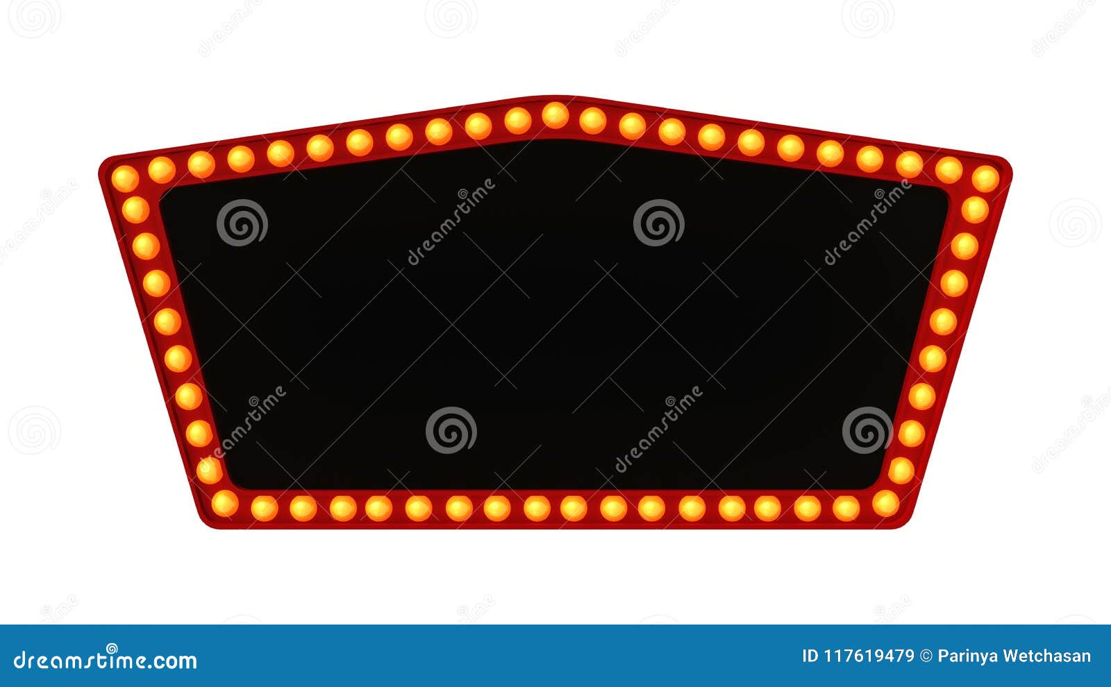 Red Marquee Light Board Sign Retro on White Background. 3d Rendering ...