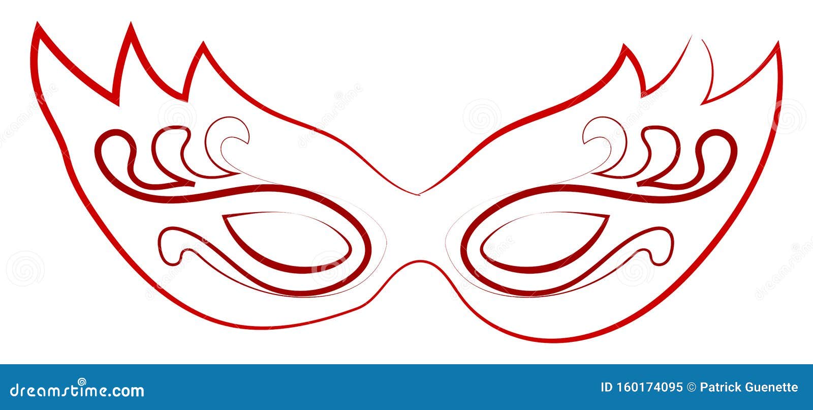 Red Mask Drawing, Illustration, Vector Stock Vector - Illustration of ...