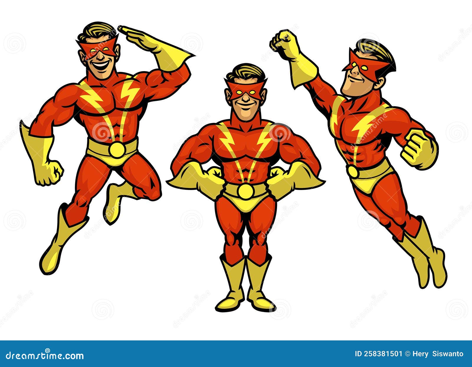 Red Masked Superhero in Set Stock Vector - Illustration of store ...