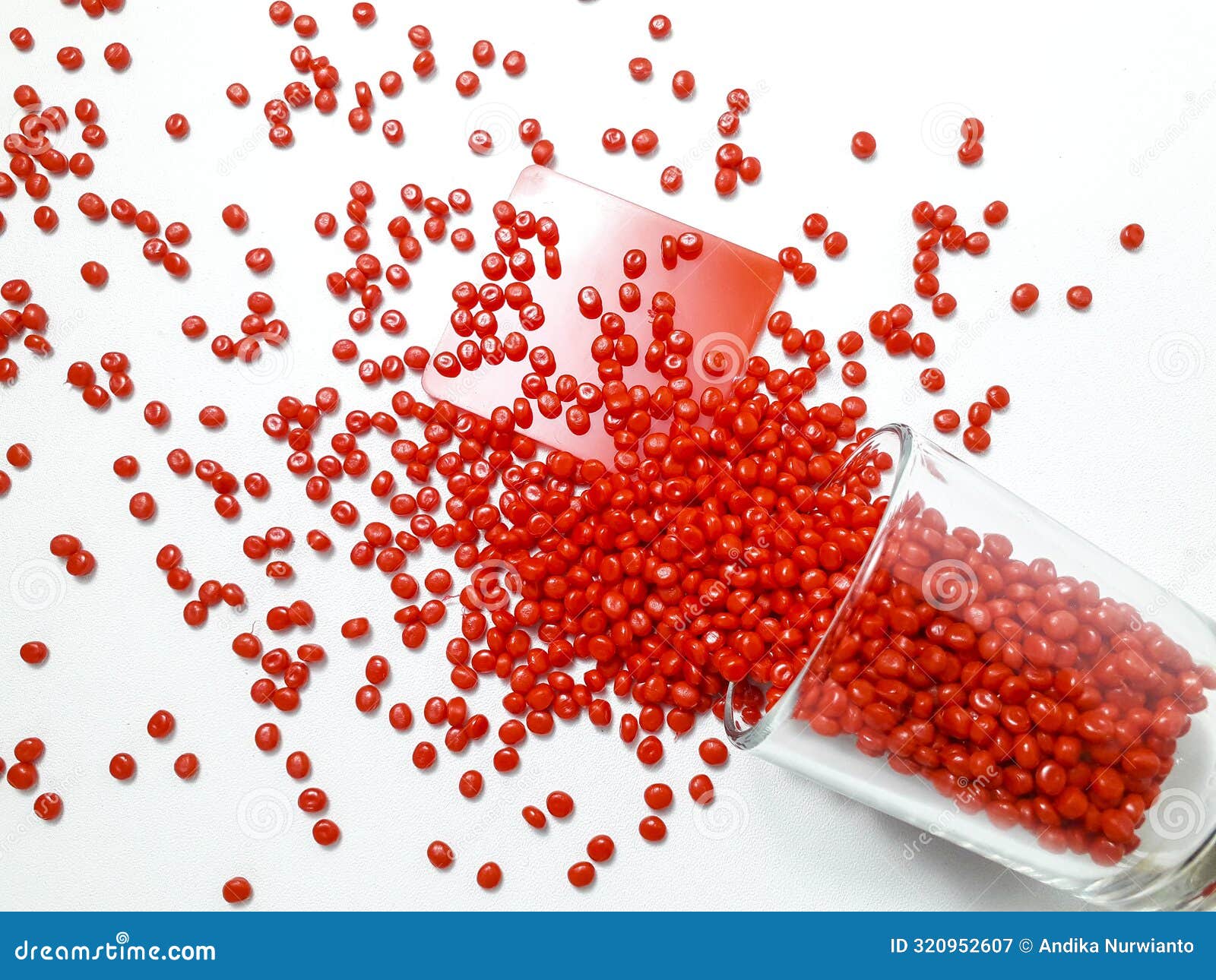 Red masterbatch granule stock image. Image of brand - 320952607