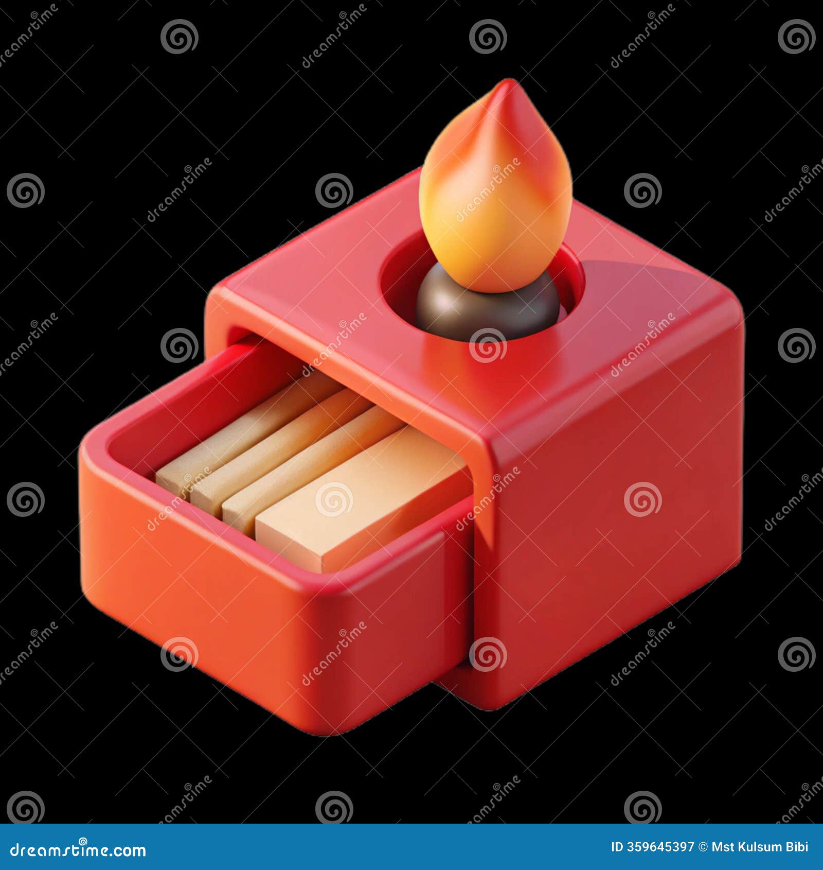 Red Matchbox Isolated on White Background Stock Illustration ...